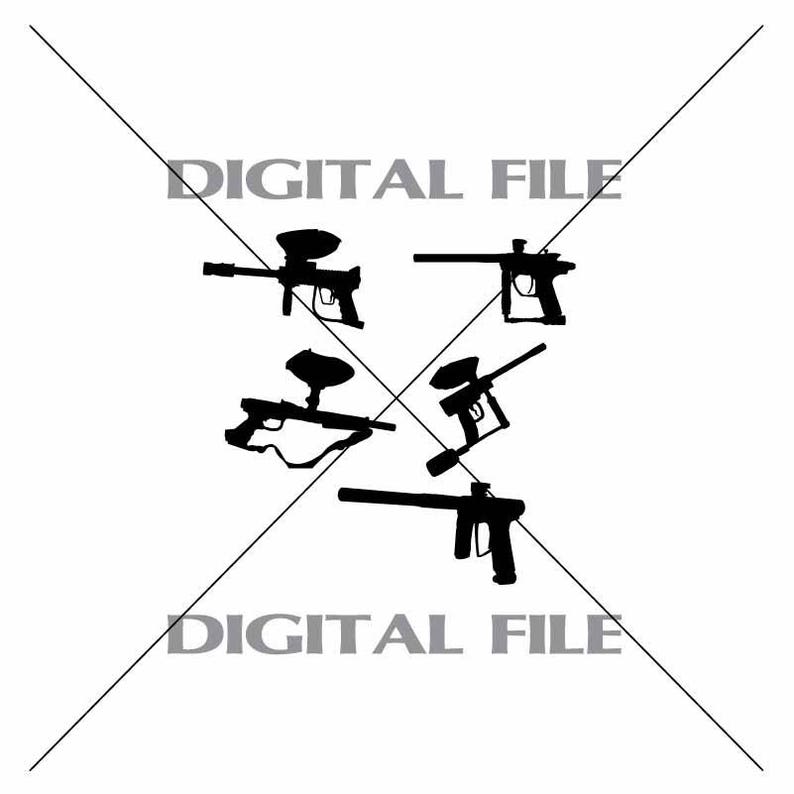 Five Paintball Gun Vector Images SVG Files Digital Cutting - Etsy