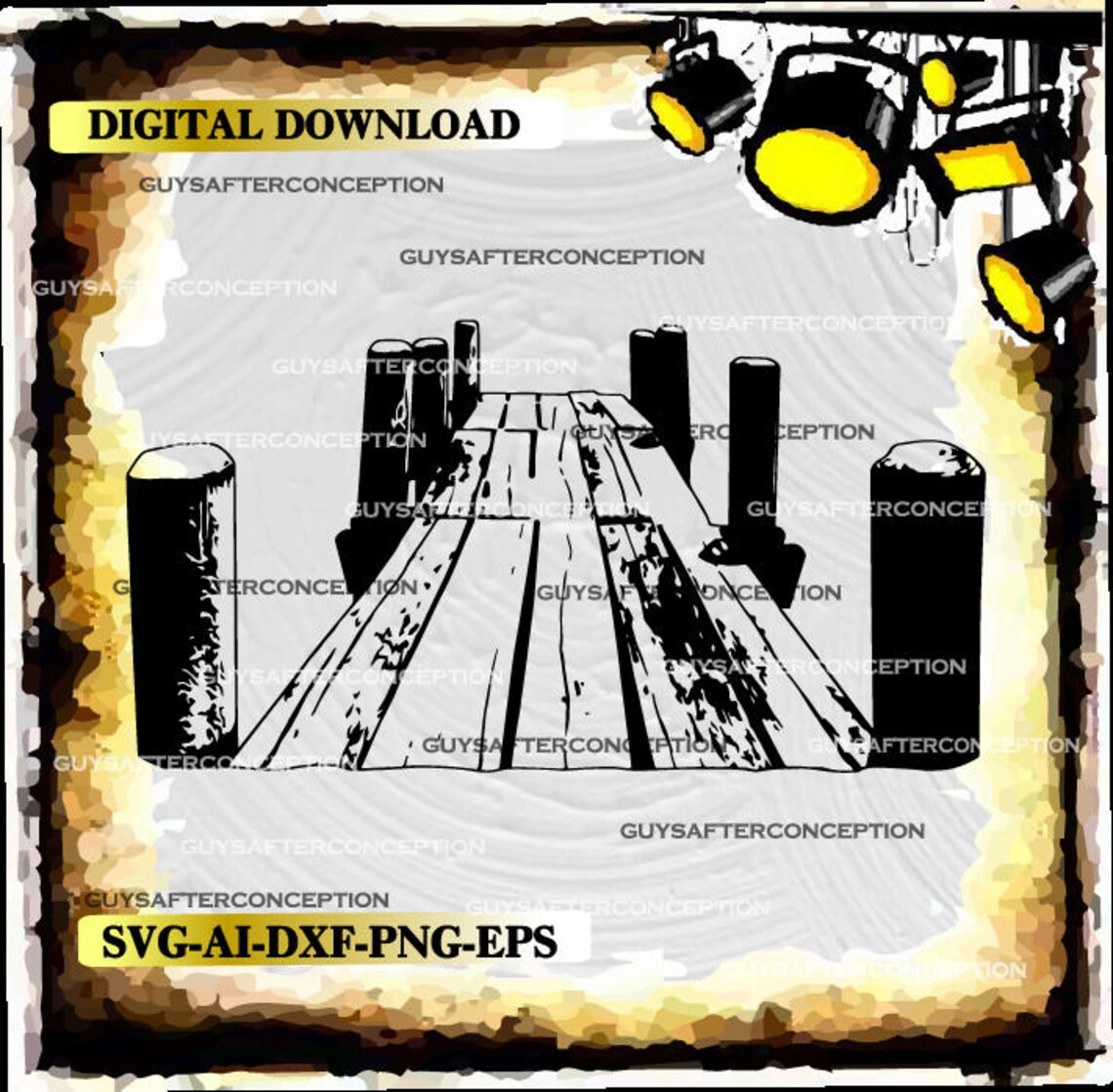 Wooden Dock Fishing Pier Vector Images SVG Files Digital - Etsy
