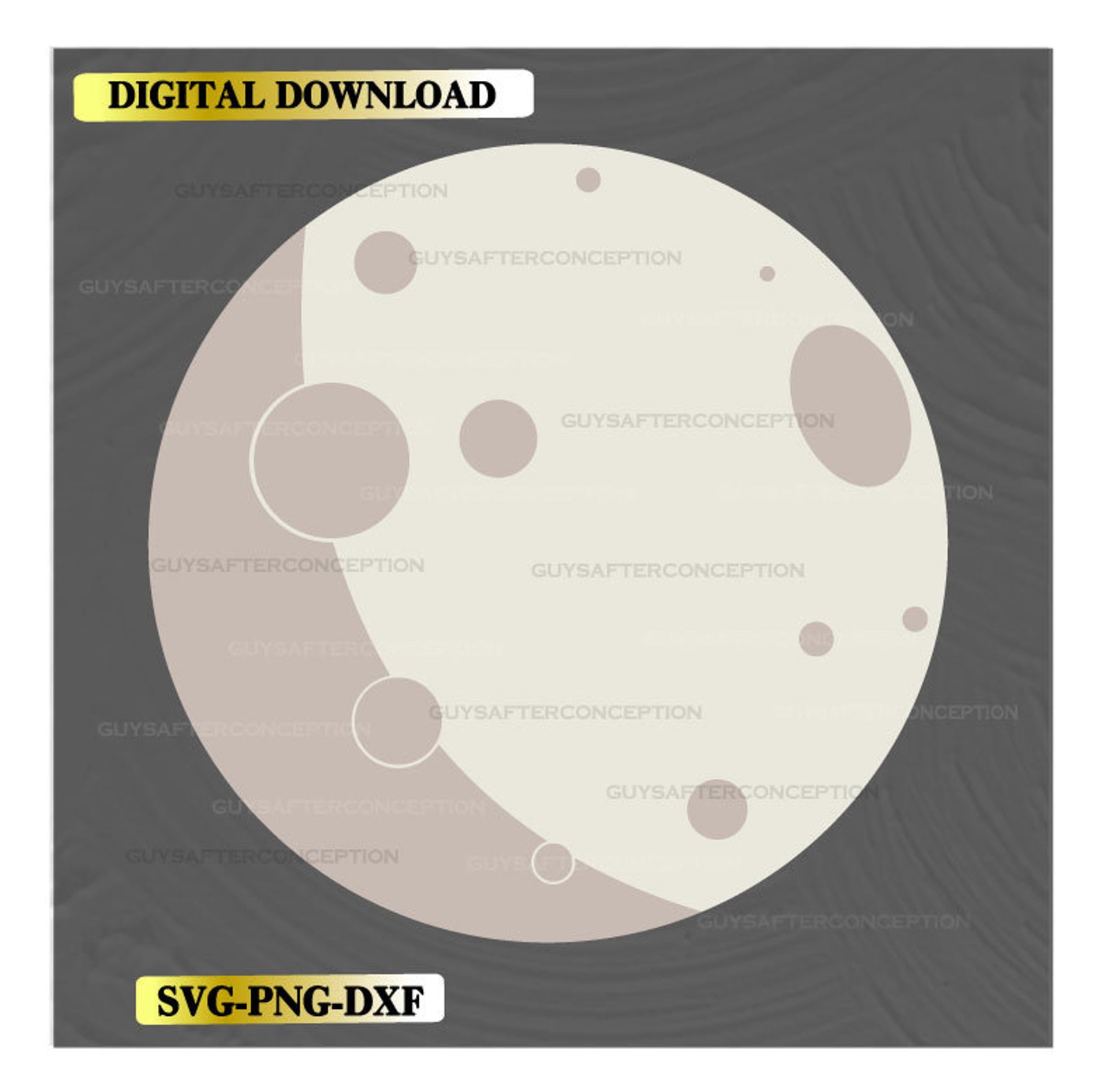 Moon SVG PNG DXF Digital File Vector Art A1 | Etsy