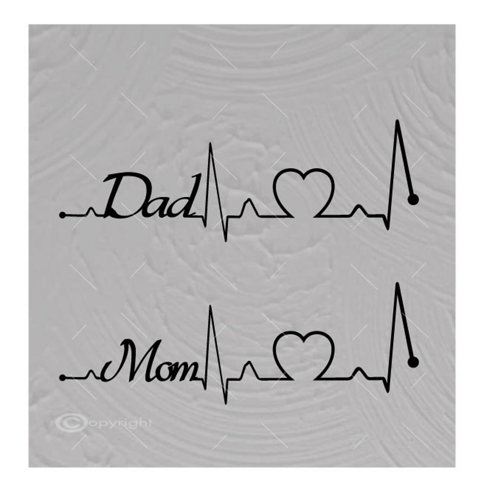 Dad Mom Heartbeat Lines Vector Image SVG Files Digital Cutting - Etsy