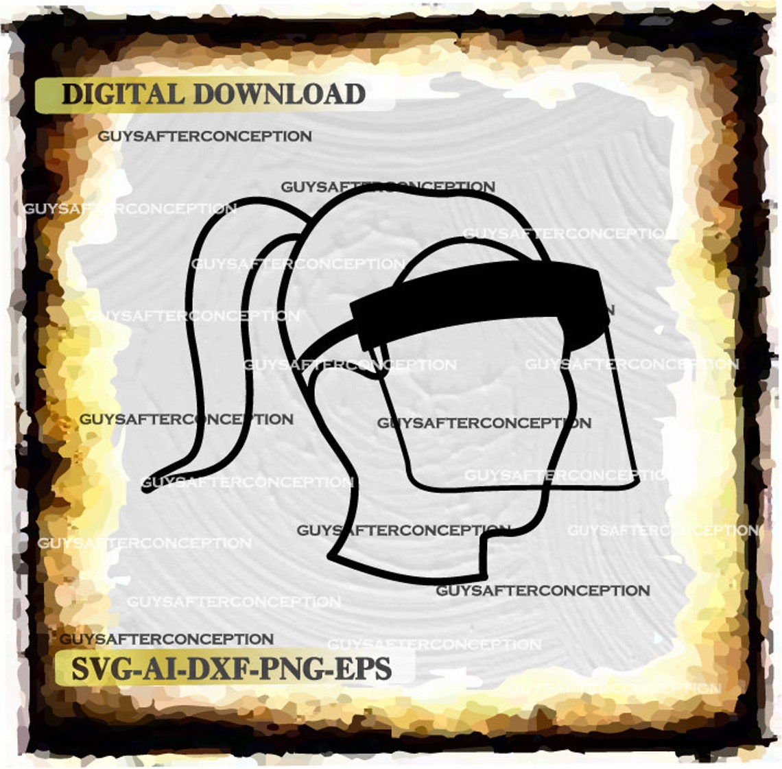Face Shield Vector Image SVG File Digital Cutting File Ai | Etsy