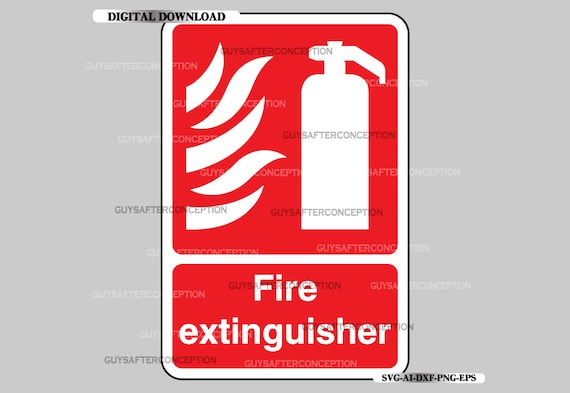 Fire Extinguisher Sign Cut File SVG Files Digital Vector Image | Etsy ...