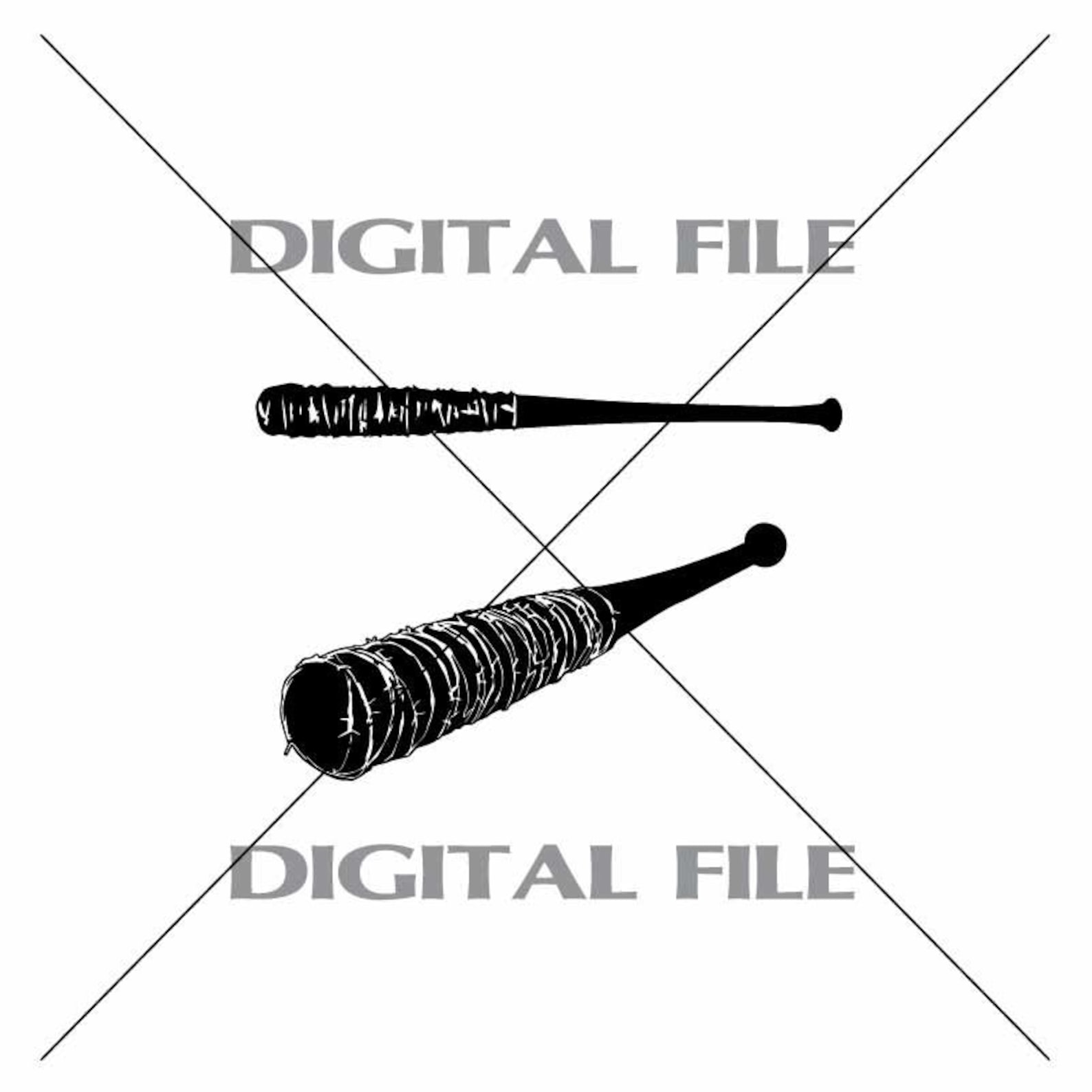 Two Barbed Wire Bats Vector Images Vinyl Decal T-shirt Digital | Etsy