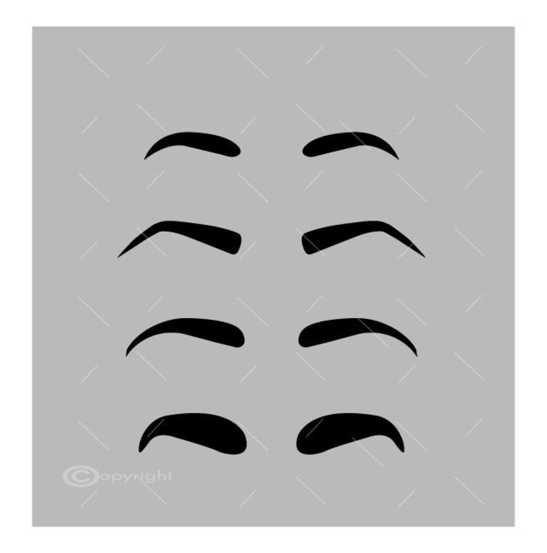 Four Sets of Eyebrows Vector Images SVG Files Digital Cutting Files Ai ...