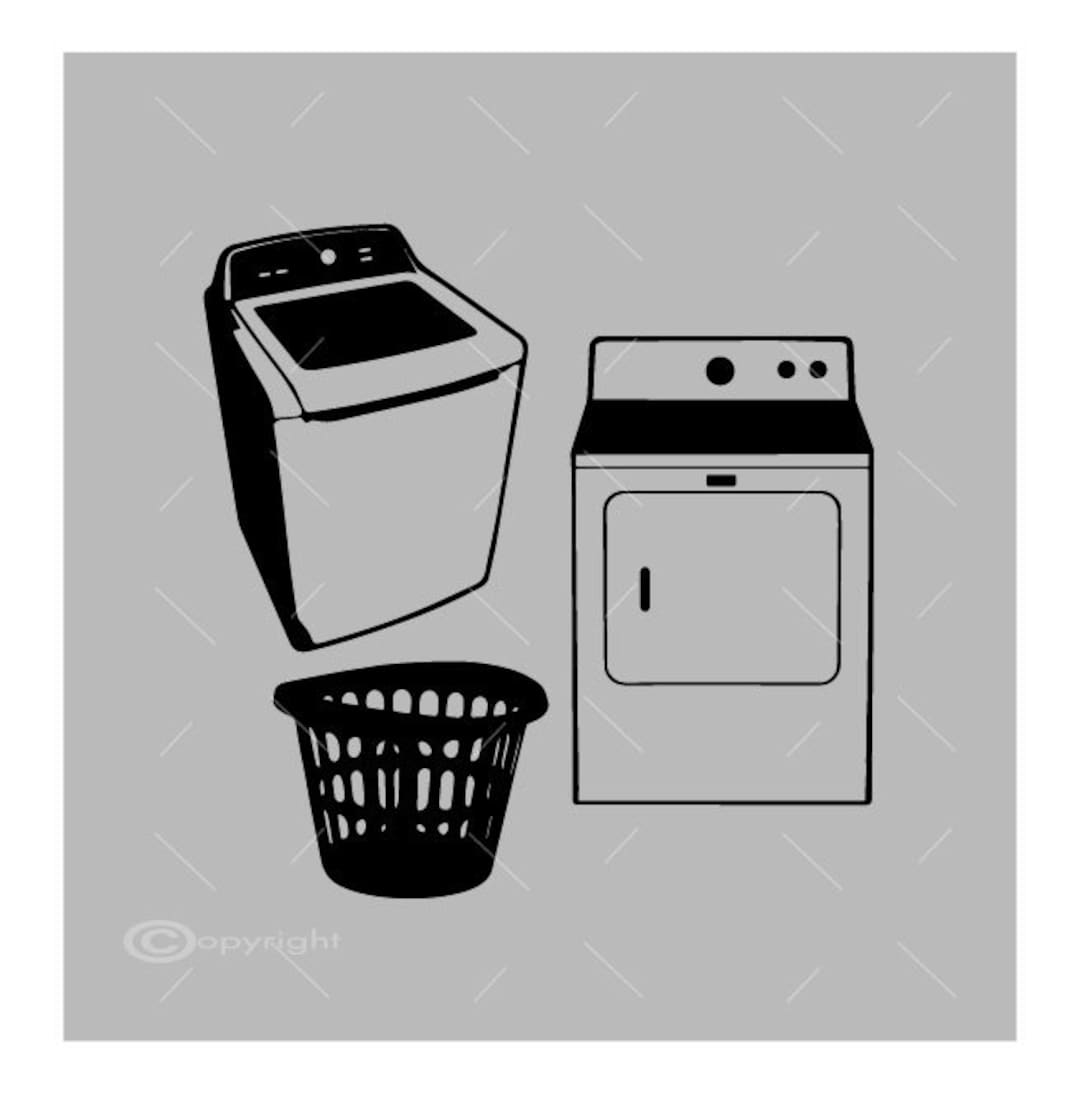 Washer Dryer Laundry Basket Vector Images SVG Files Digital Cutting ...