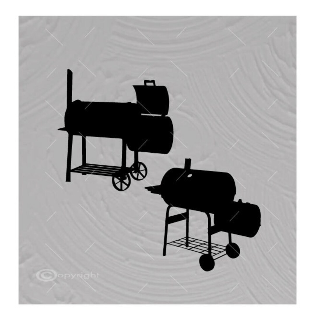 Two Smoker Grills Vector Images Vinyl Decal T-shirt Digital Cutting ...