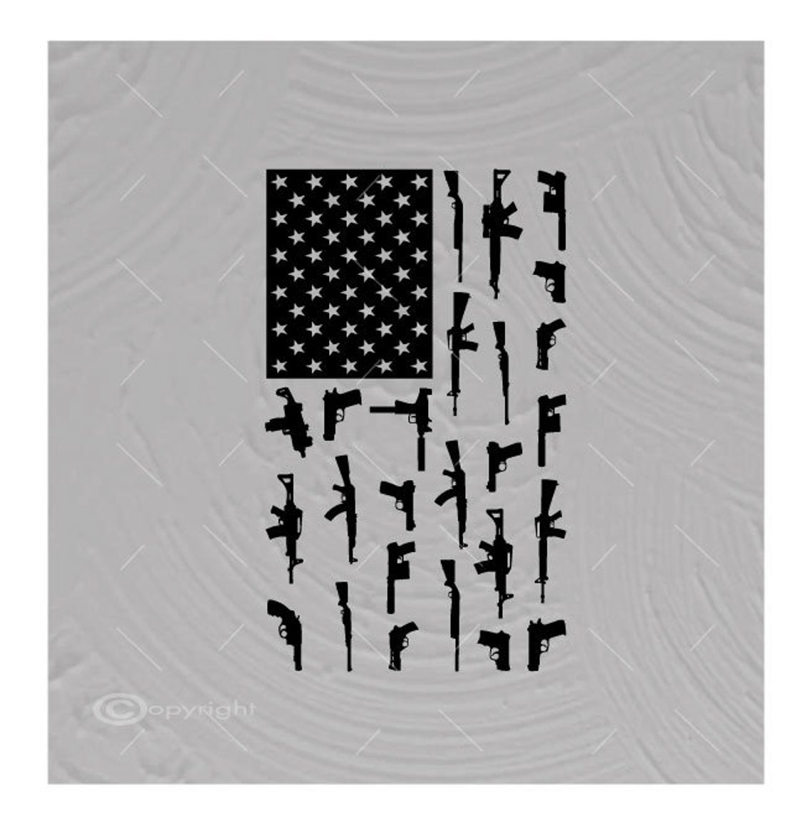 American Flag of Guns Vector Image SVG Files Digital Cutting - Etsy