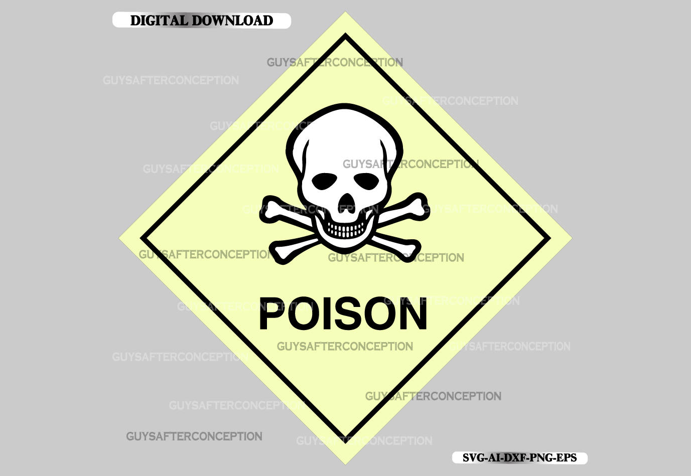Poison Safety Sign Cut File SVG Files Digital Vector Image Ai | Etsy ...