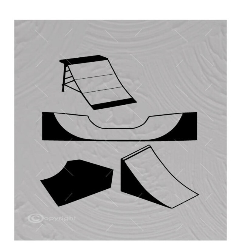 Four Skateboard Ramps Vector Images Vinyl Decal T-shirt - Etsy