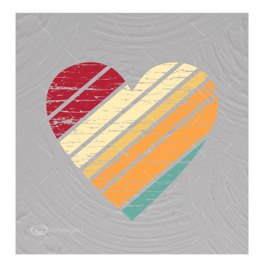Distressed Vintage Retro Heart Digital File Ai Eps PNG DXF Svg A2 - Etsy