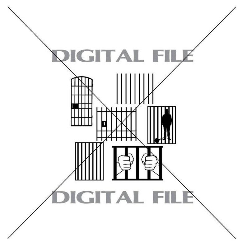 Six Jail Cell Doors Vector Images SVG Files Digital Cutting | Etsy