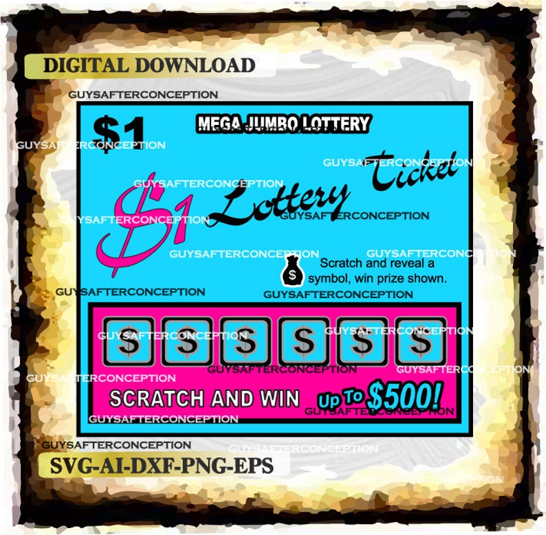Lottery Ticket Digital File Ai Eps PNG DXF Svg A1 | Etsy