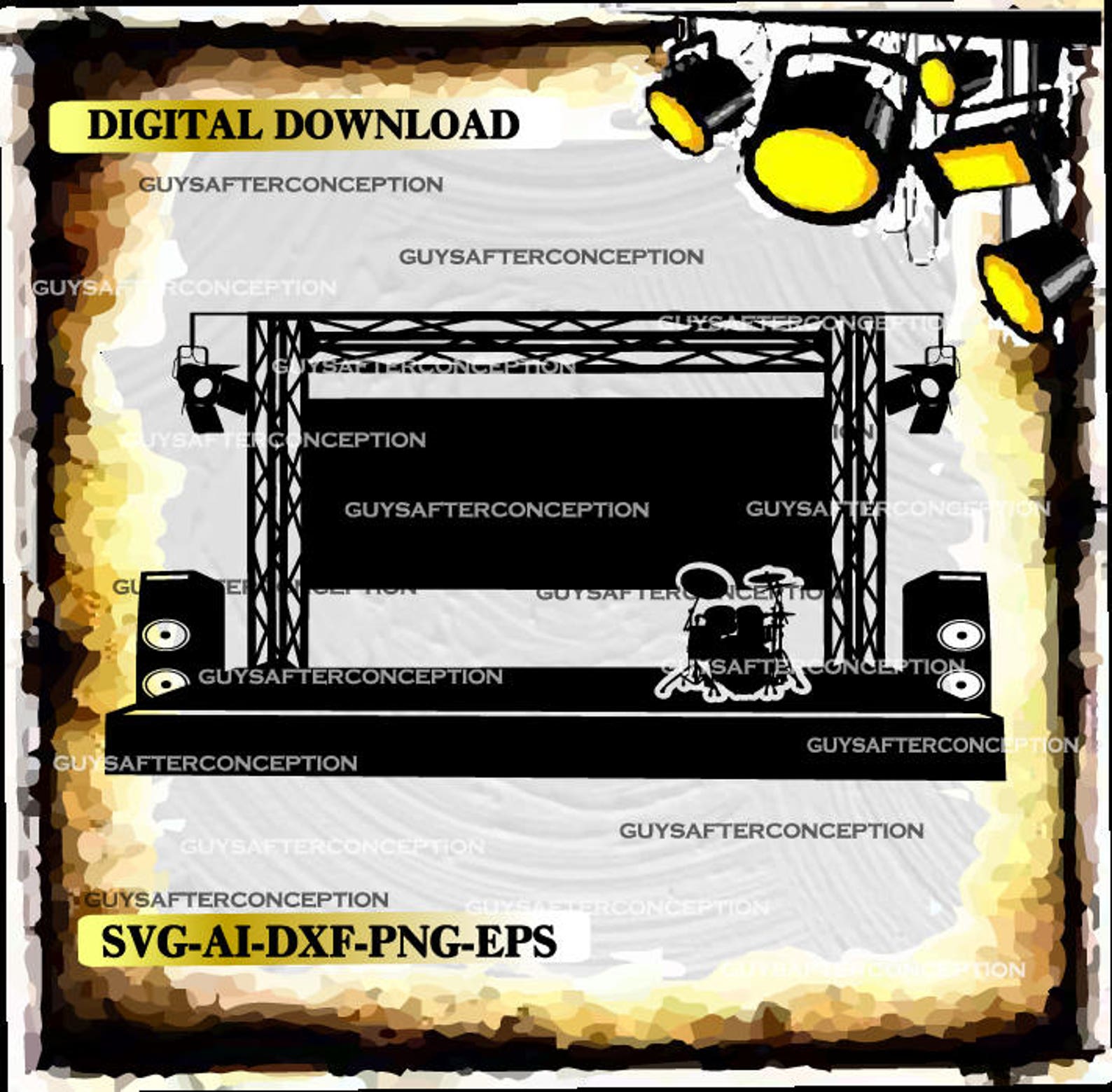 Concert Music Stage Vector Images SVG Files Digital Cutting - Etsy