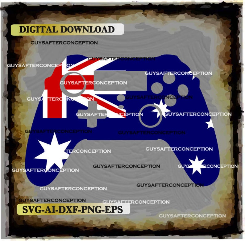 Australian Flag Video Game Controller Digital File Ai Eps | Etsy
