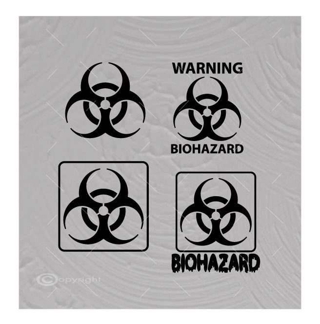 Four Biohazard Symbols SVG: Biological Hazard Cut Files (digital ...