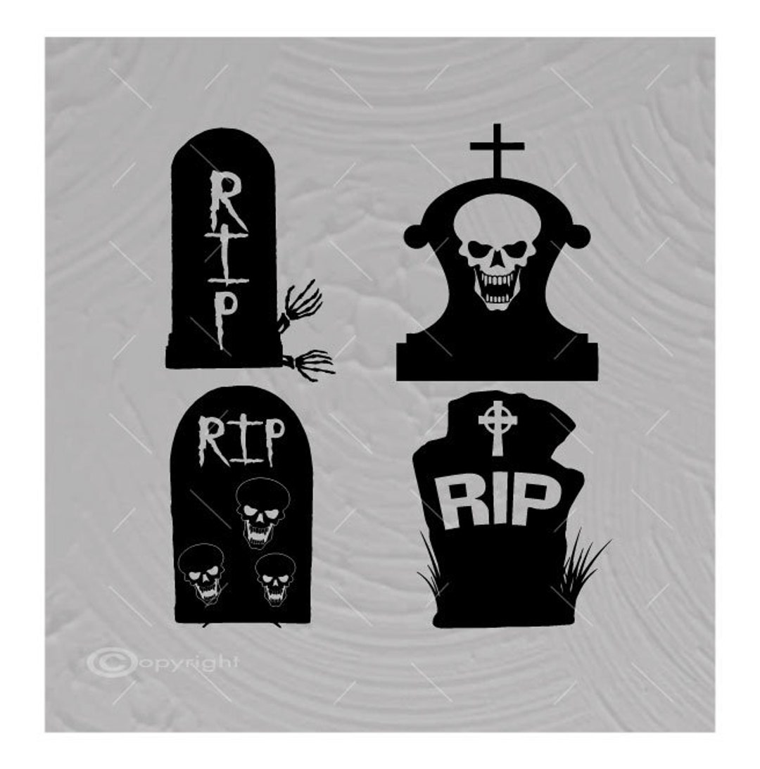 Cuatro imágenes vectoriales de lápidas de Halloween Archivos SVG ...