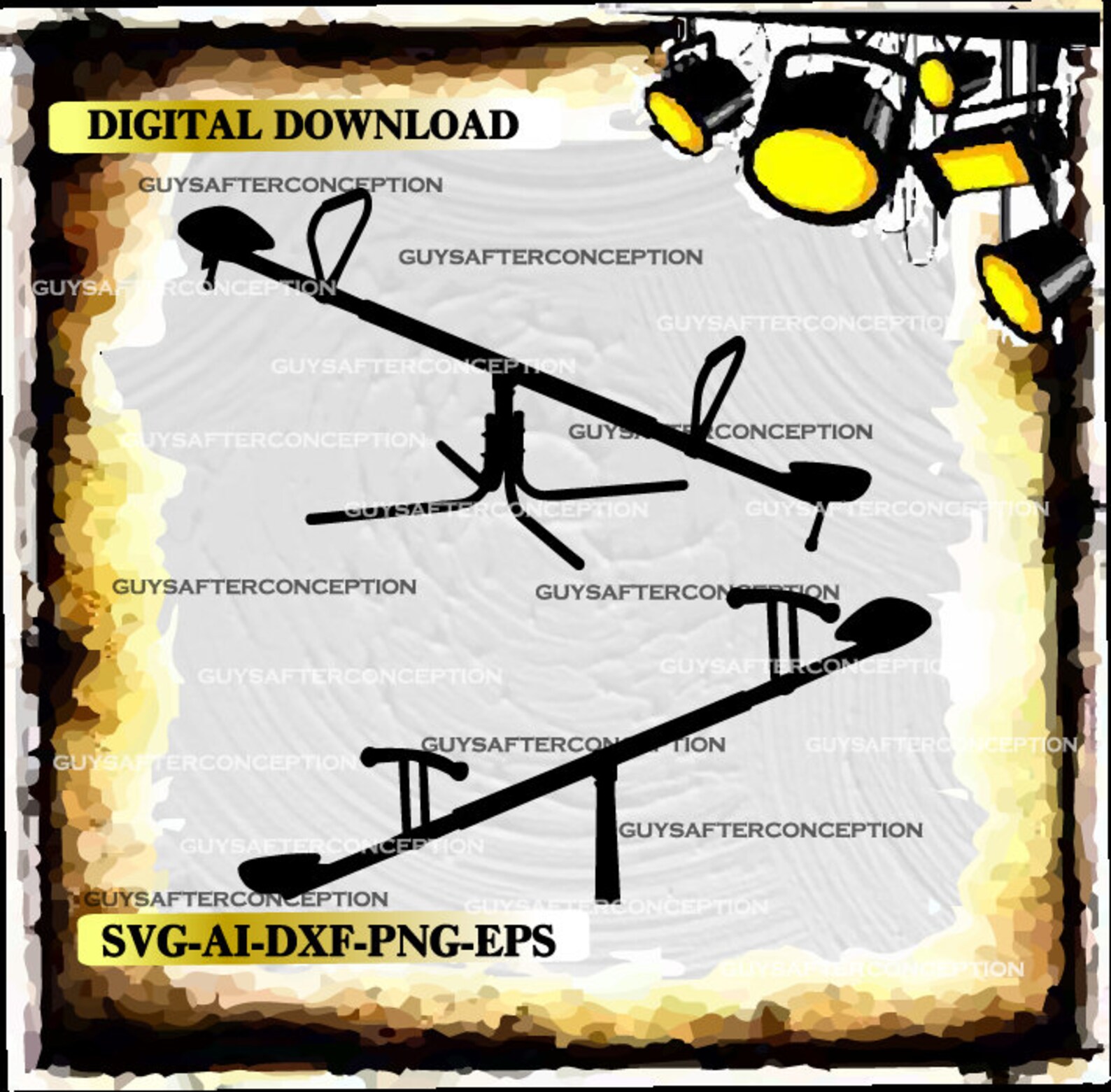 Two Seesaws Vector Image SVG Files Digital Cutting Files Ai | Etsy