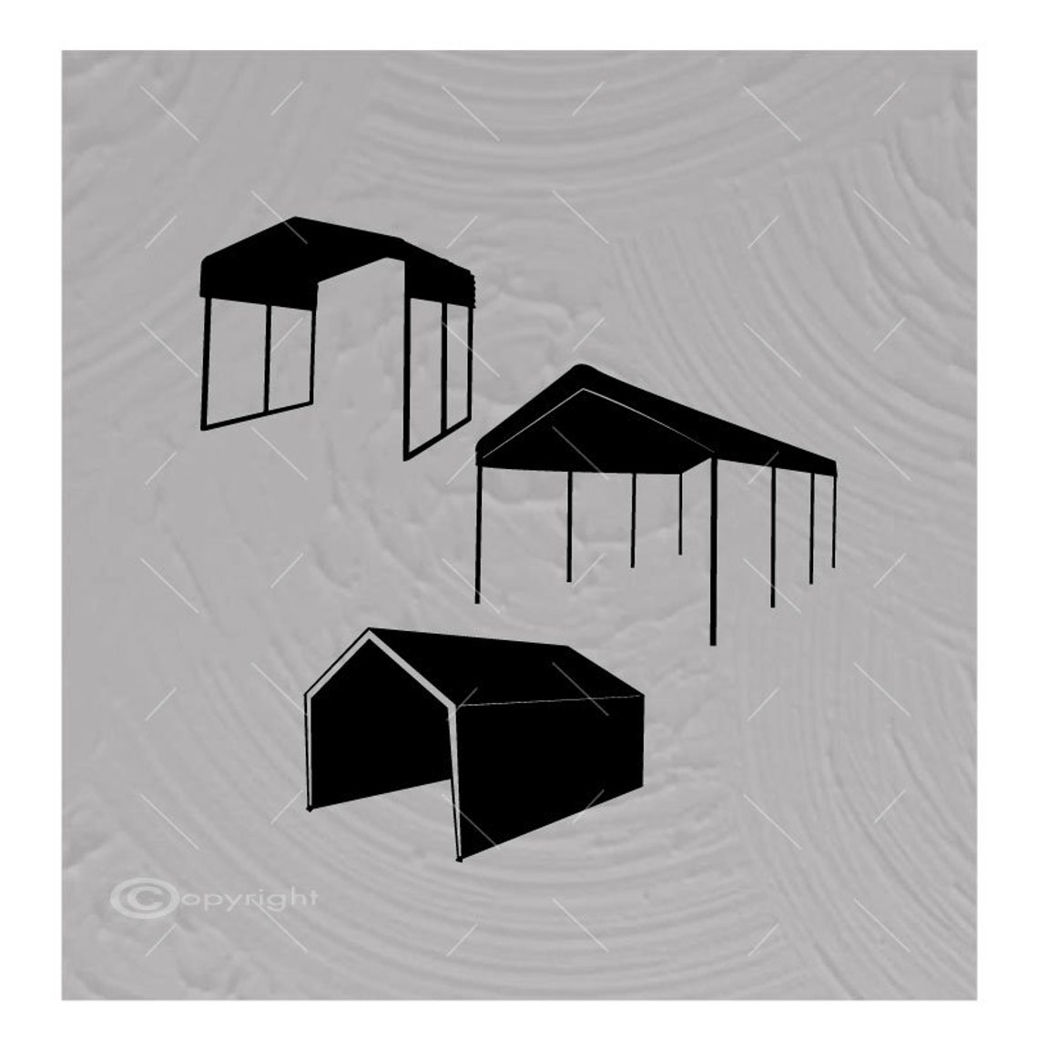 Three Car Truck Canopies Vector Images SVG Files Digital - Etsy