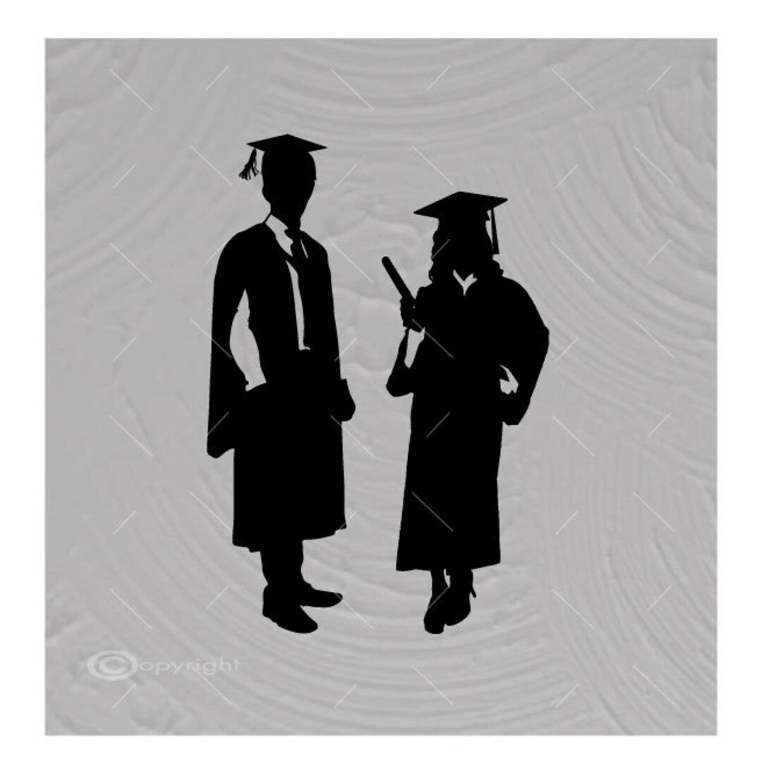 Man and Woman Graduation Vector Image SVG Files Digital Cutting Files ...