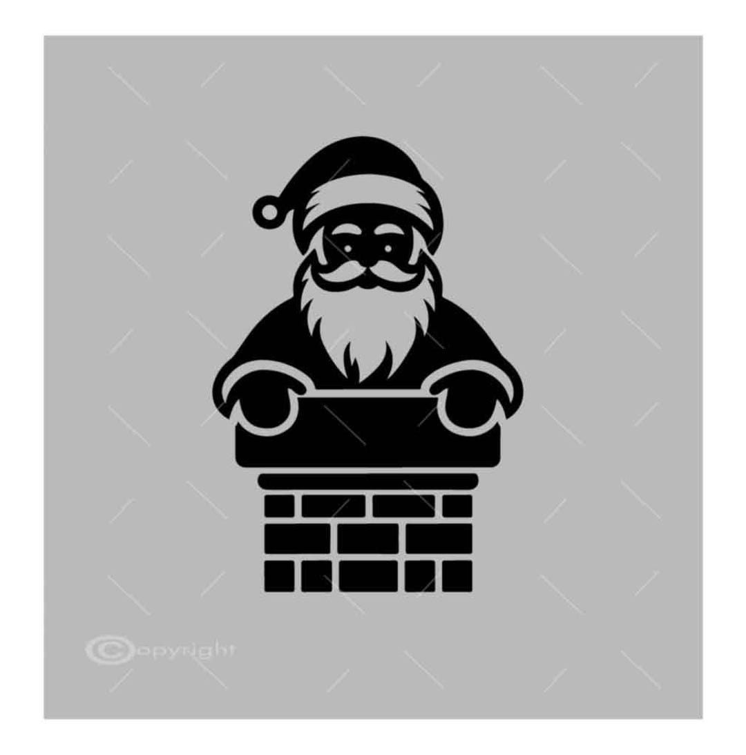 Santa in Chimney SVG: Holiday Christmas Eve Cut File Vector (digital ...