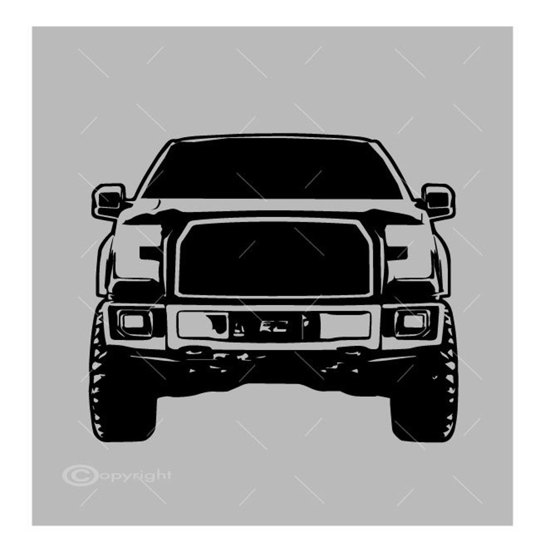 Pickup Truck Silhouette Front