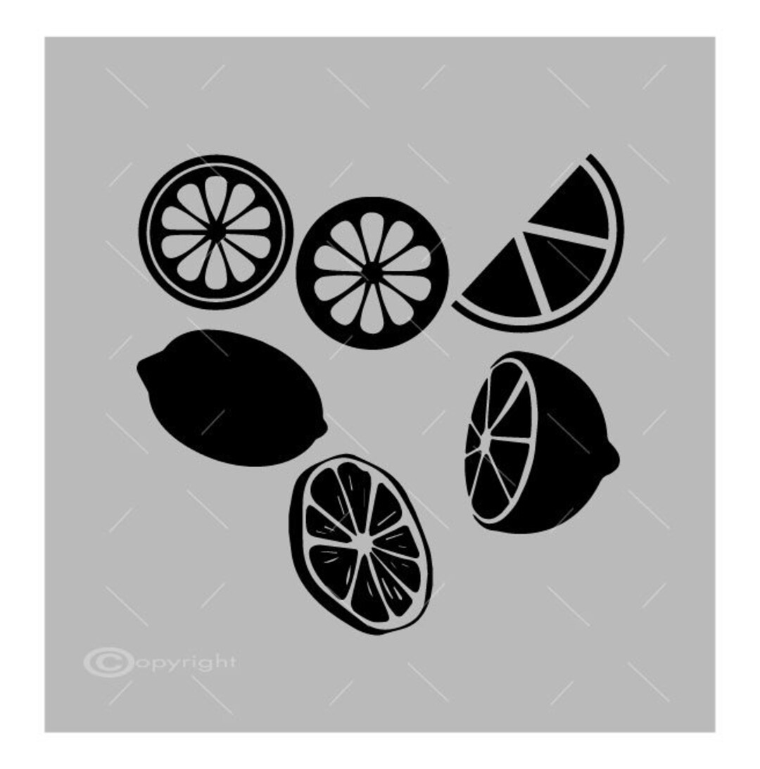 Six Lemons Vector Images Vinyl Decal T-shirt Digital Cutting - Etsy