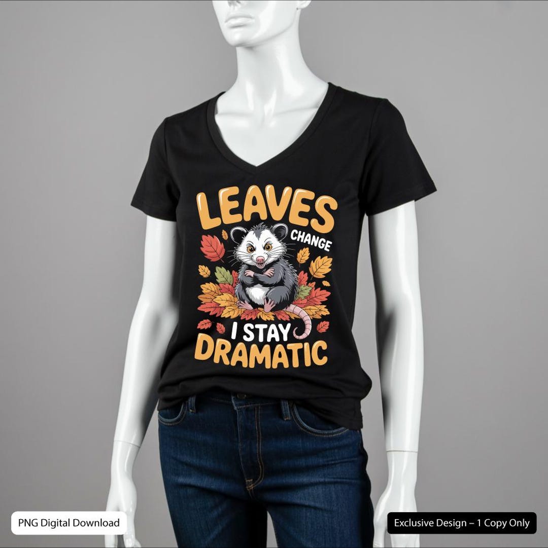 Funny Fall Opossum PNG: Dramatic Autumn Design (digital Download) - Etsy