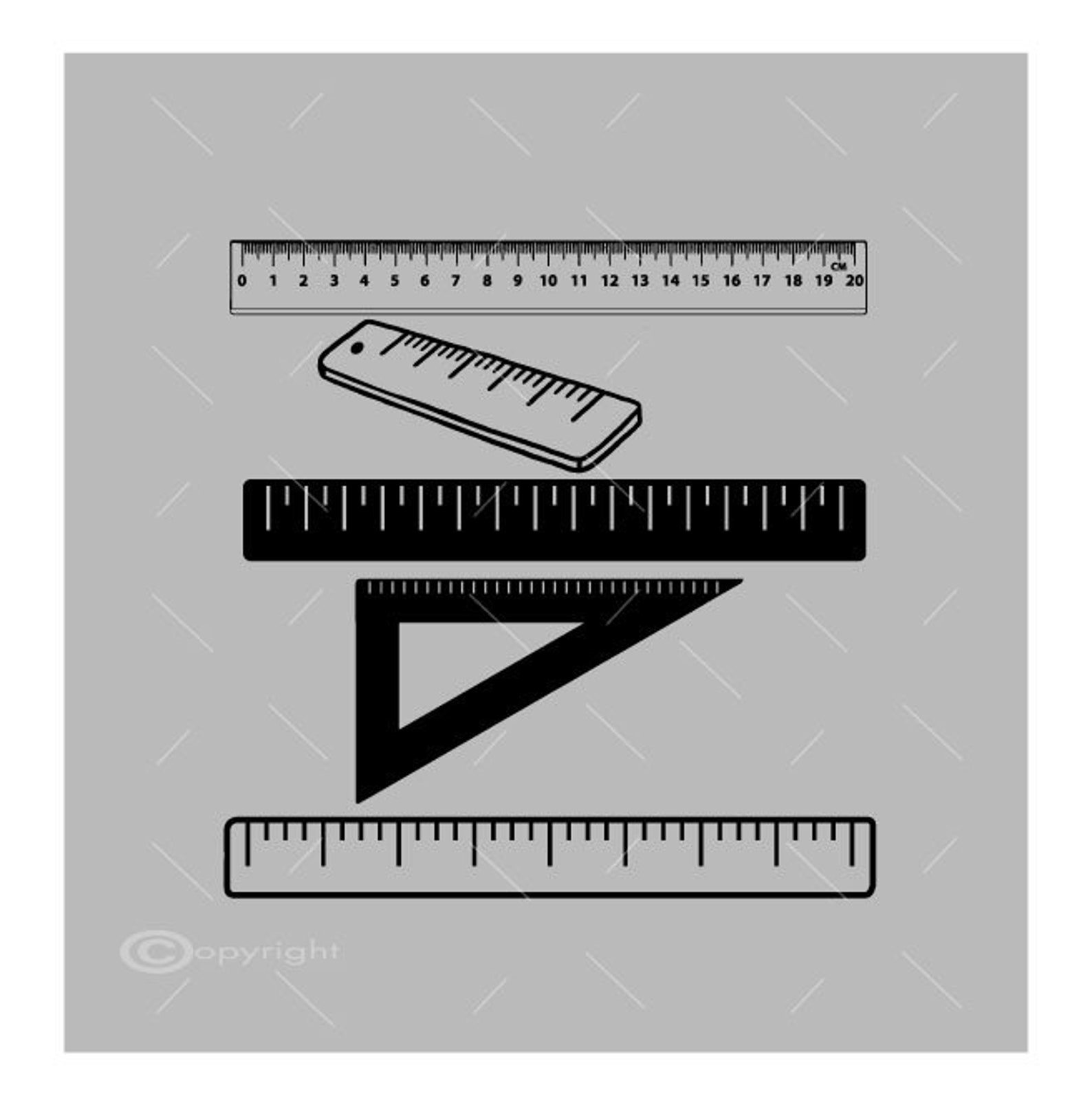 Five Rulers Vector Images SVG Files Digital Cutting Files Ai Eps PNG ...