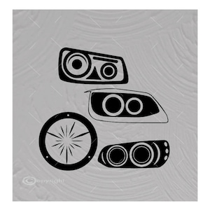 Four Vehicle Headlights Vector Images SVG Files Digital Cutting Files ...