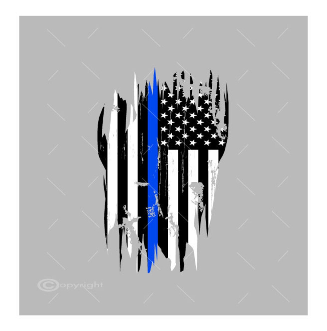 Distressed American Law Enforcement Officer Flag Digital File Ai - Eps ...