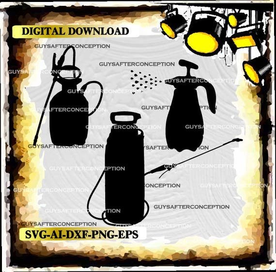 Three Hand Pump Sprayers Vector Images SVG Files Digital | Etsy