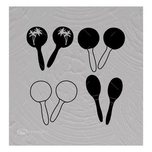 Four Maracas Vector Image SVG Files Digital Cutting Files Ai - Eps ...