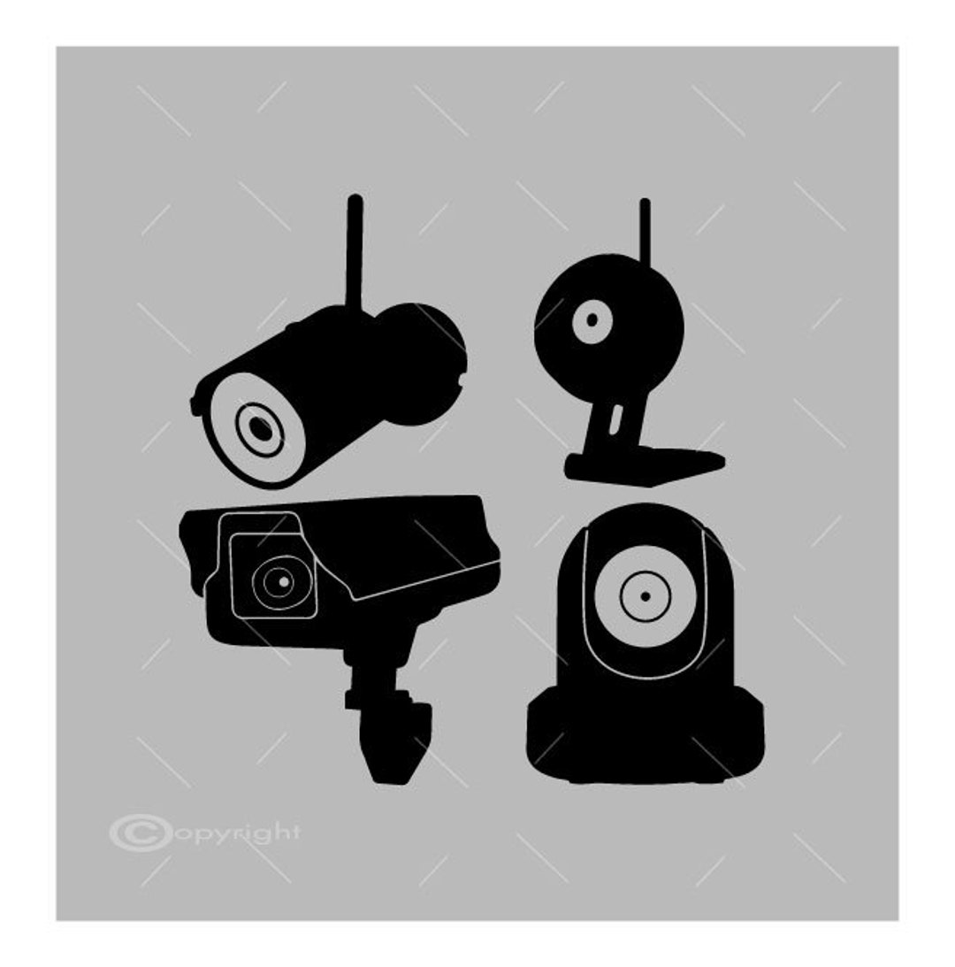 Four Security Camera Vector Images SVG Files Digital Cutting Files Ai ...