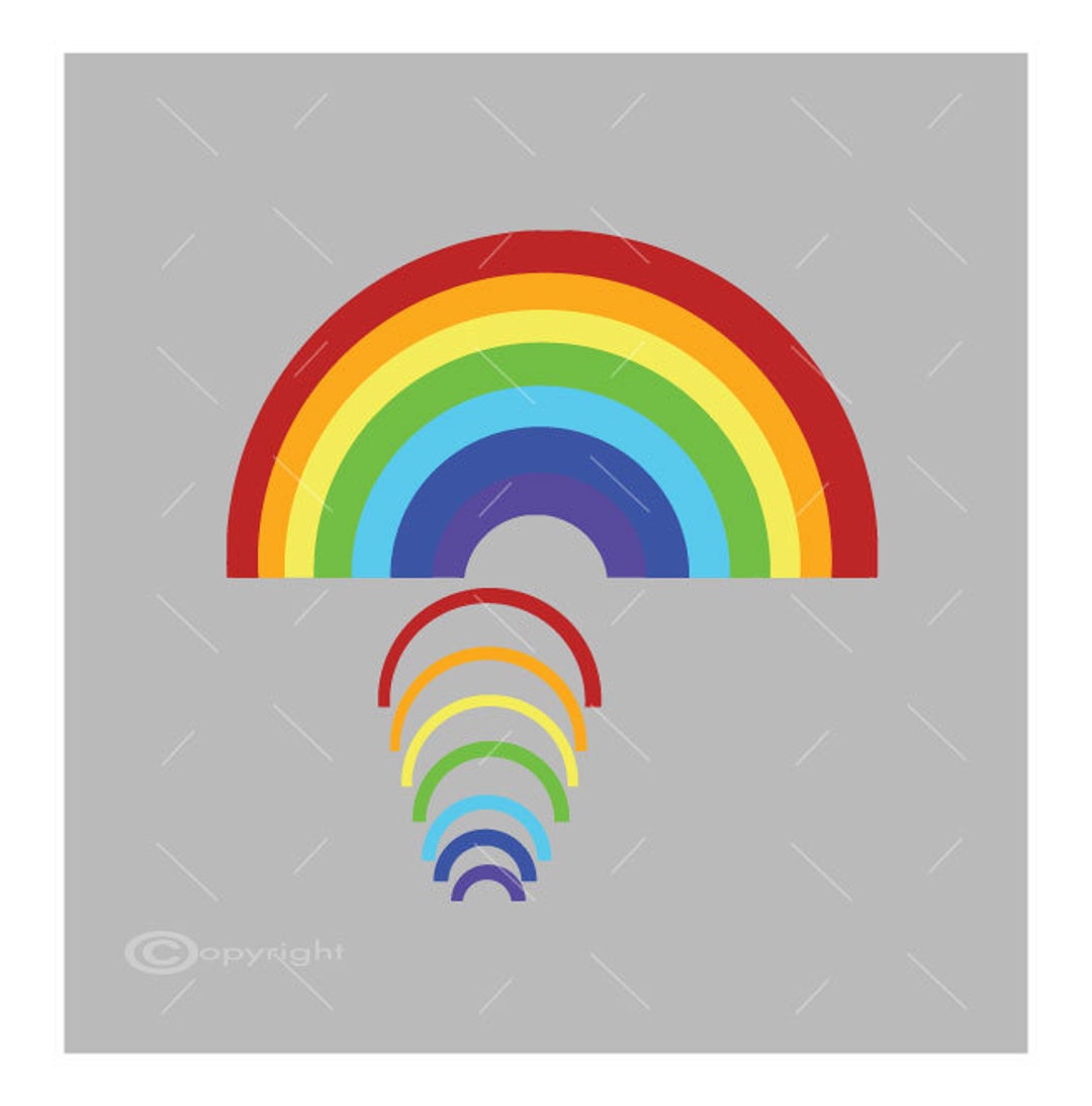 Rainbow SVG: Colorful Arc of Color Clipart Design (digital Download ...