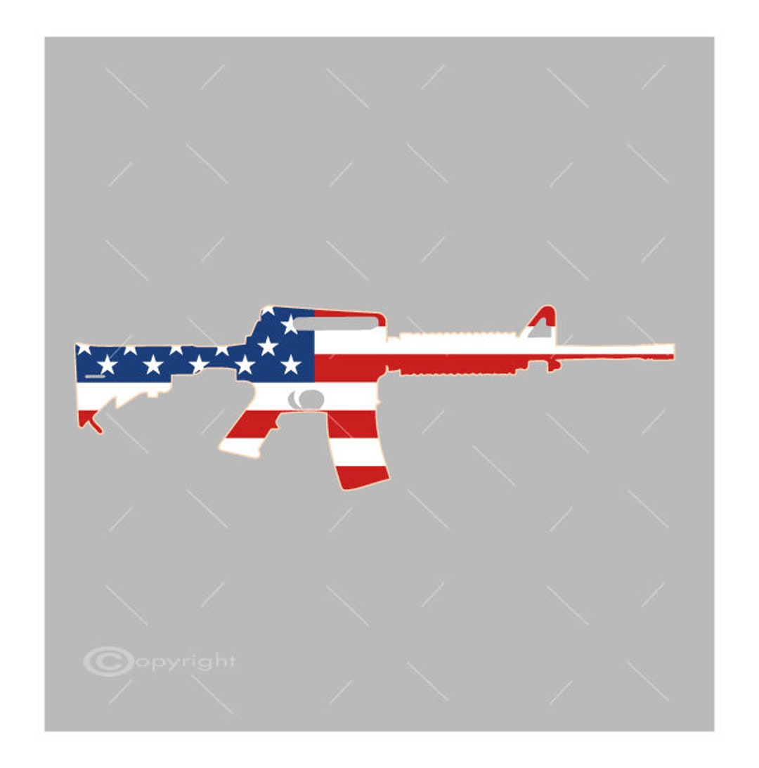 American Flag AR-15 Gun Digital File Ai - Eps - PNG - DXF - Svg - A2 - Etsy