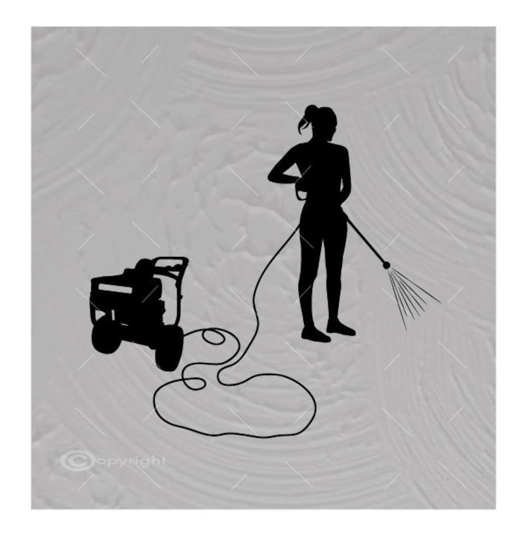 Woman Pressure Washing Vector Image SVG File Digital Cutting File Ai ...