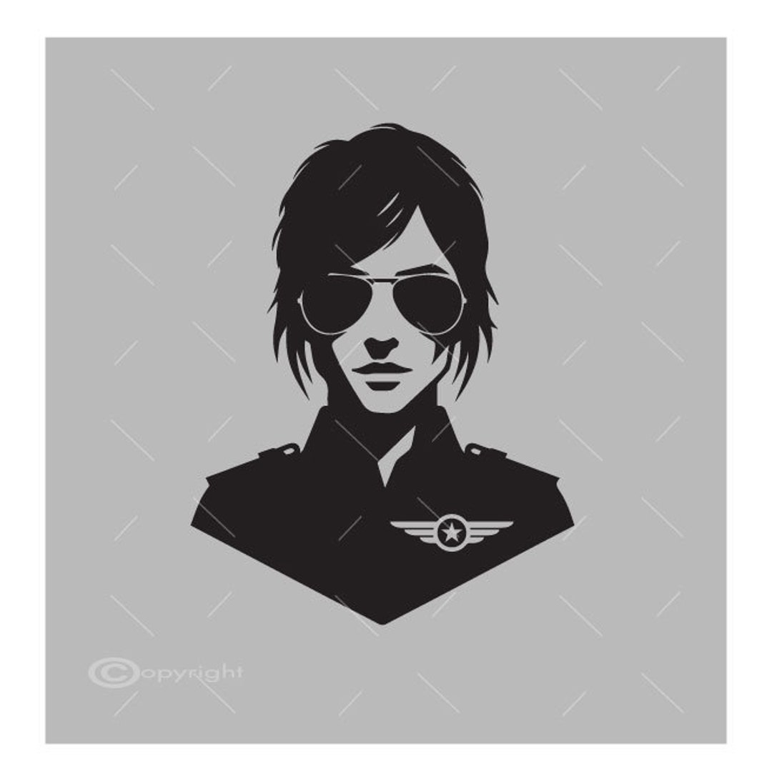 Female Pilot SVG: Flying Aviation Cut File Silhouette (digital Download ...