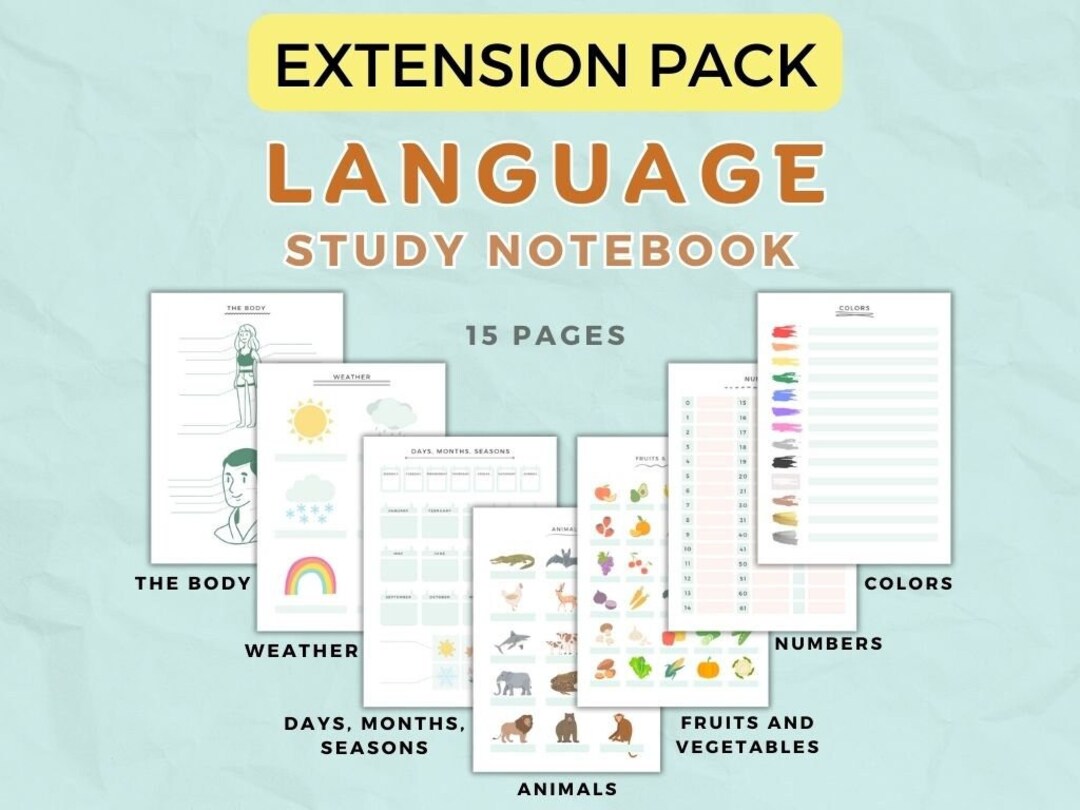 EXTENSION PACK Language Learning Study Notebook, iPad Notes or ...