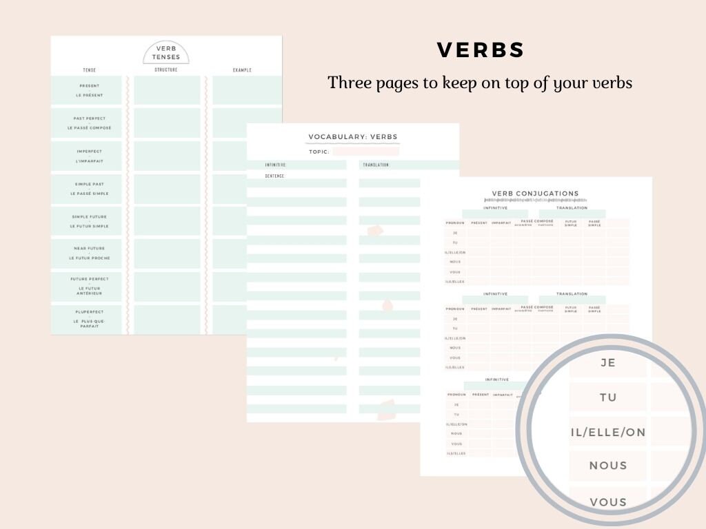 French Language Learning Notebook Study Journal Printable - Etsy Canada