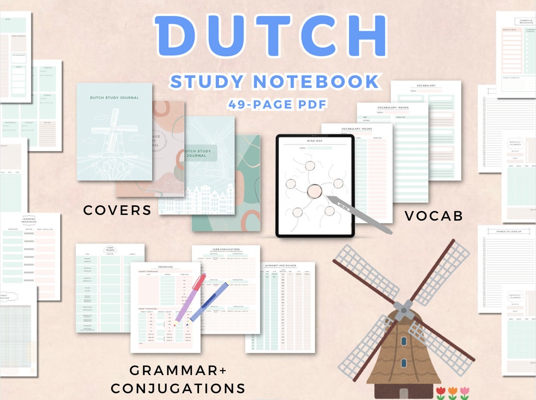 The ORIGINAL Dutch Language Learning Notebook Study Journal, Nederlands ...