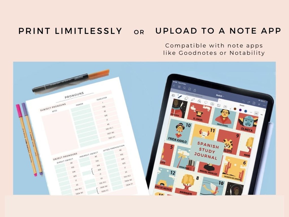 Spanish Language Learning Notebook Study Journal Printable - Etsy