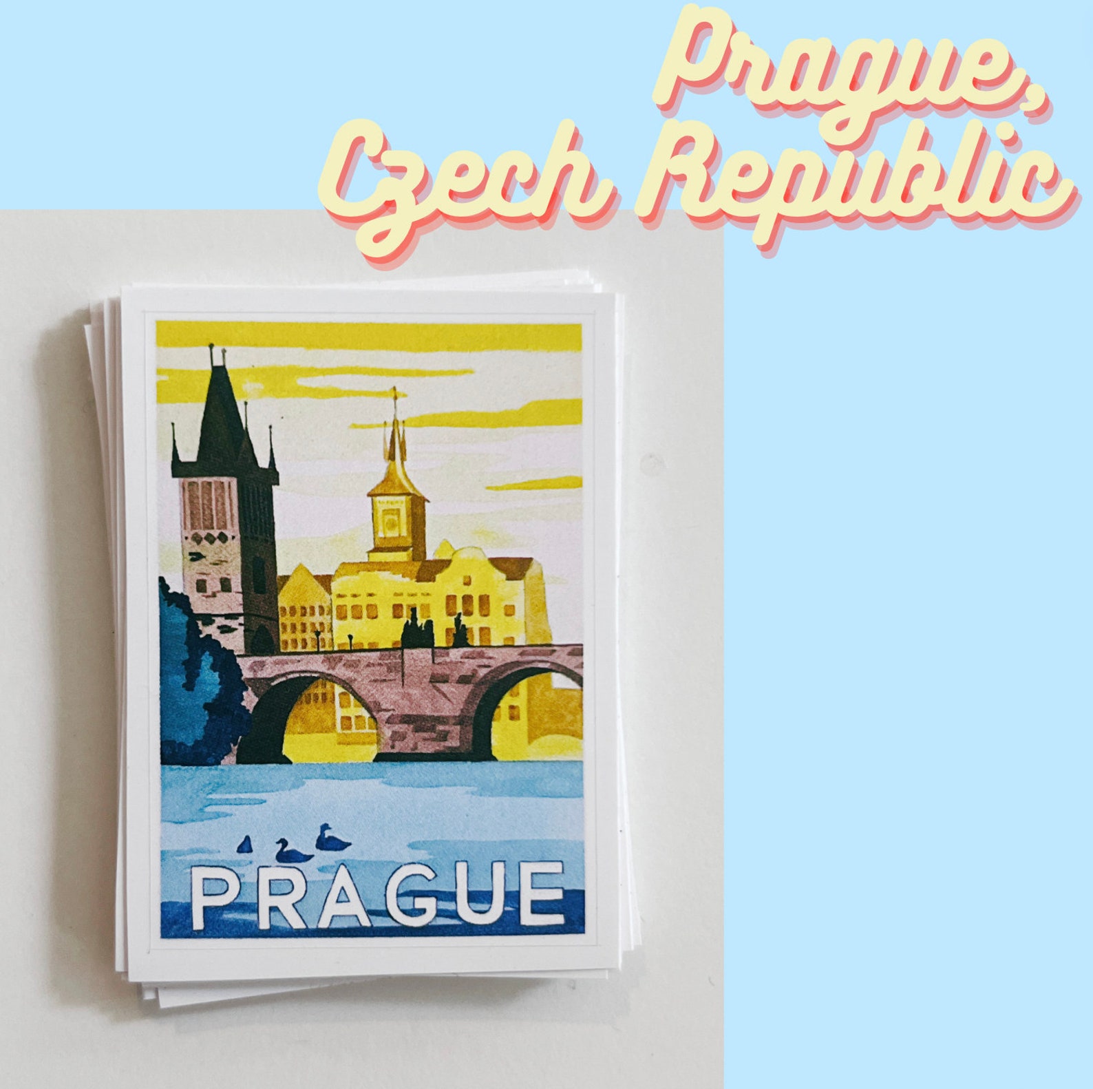 Vintage Travel Poster Stickers Vinyl Art Deco Laptop Water Bottle Decal ...