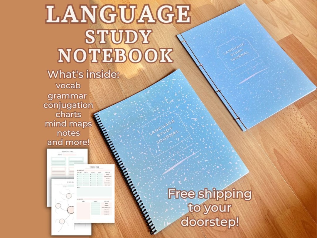 Hard Copy Language Study Notebook Planner Journal Physical Real ...