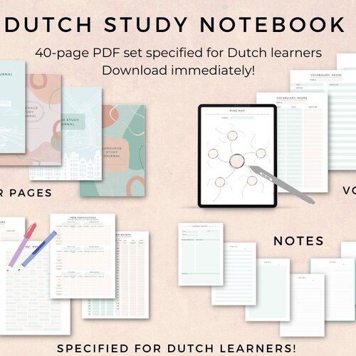 Dutch Language Learning Notebook Study Journal Printable - Etsy