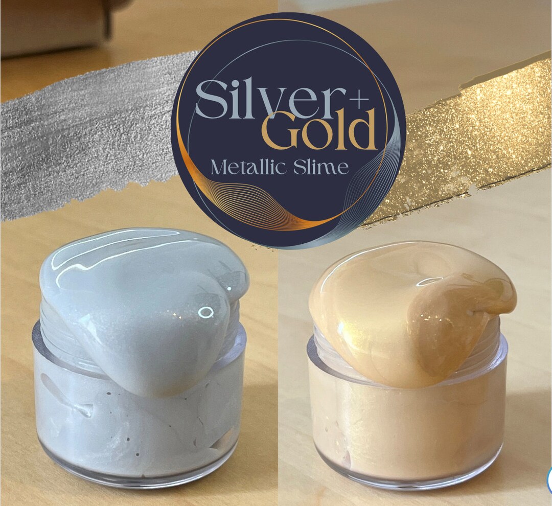 Golden Glow and Silver Shimmer Metallic Slimes - Glossy - Pick Your ...