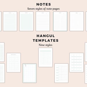 Korean Hangul Language Learning Notebook Study Journal Manuscript ...