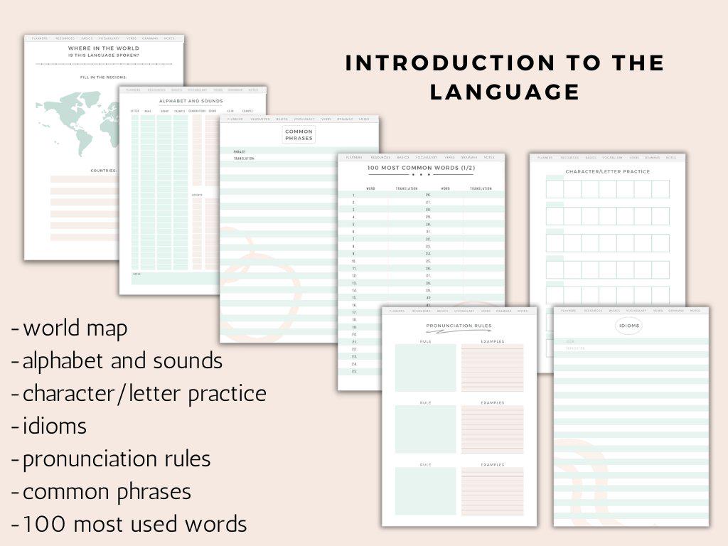 The ORIGINAL Language Learning Planner Hyperlinked Notebook Study ...