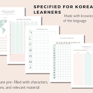 Korean Hangul Language Learning Notebook Study Journal Manuscript ...