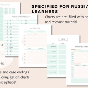 Russian Language Learning Notebook Study Journal Cyrillic Alphabet ...