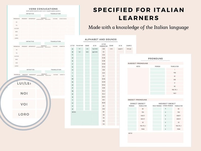 Italian Language Learning Notebook Study Journal Printable - Etsy